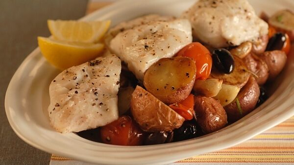 Roasted Cod with Potatoes and Olives | PBS Food