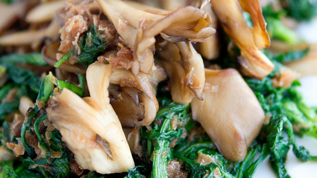 Shungiku and Maitake Stir-Fry Recipe | Japanese Recipes |… | PBS Food
