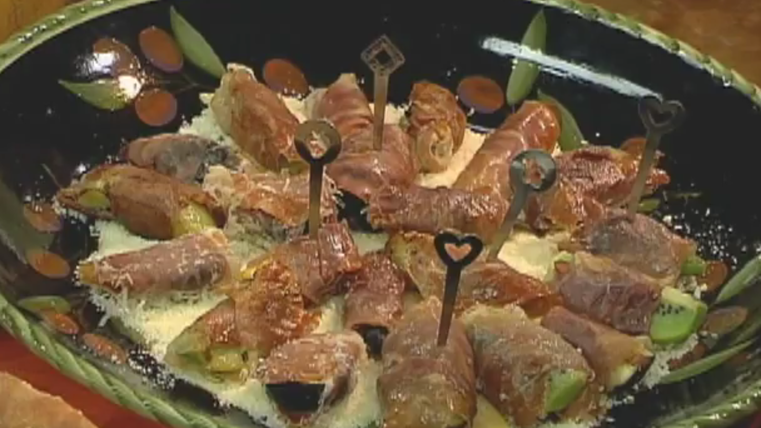 Prosciutto-Wrapped Fruit on a Bed of Parmigiano | Recipes… | PBS Food