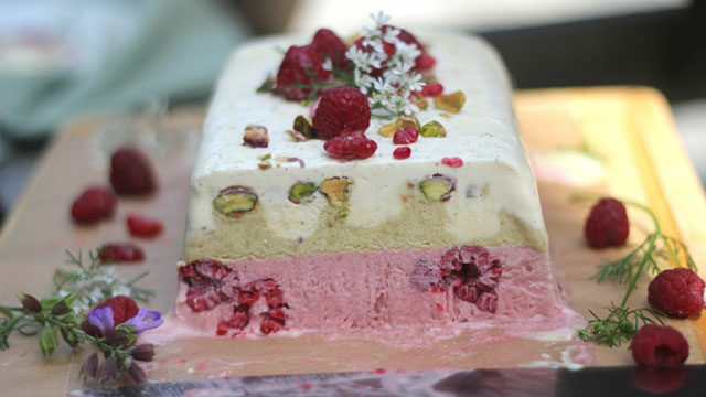Raspberry, Pistachio, and Vanilla Semifreddo Recipe | PBS… | PBS Food