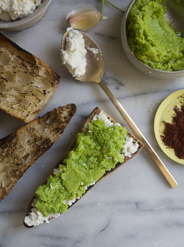 Fava Bean Mash Ricotta Toasts Recipe | Appetizer Recipes |… | PBS Food