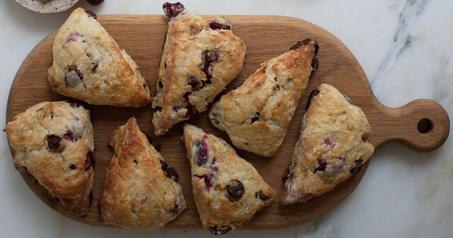 Sour Cherry Chocolate Scones Recipe | Breakfast Recipes |… | PBS Food