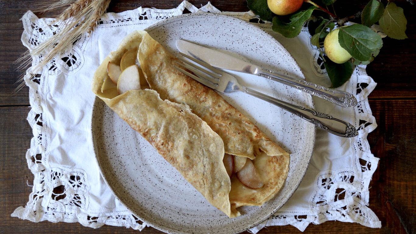 Rye Crepes with Pear and Cheddar Recipe | PBS Food | PBS Food