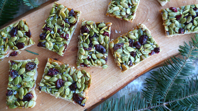 Salted Honey Cranberry Pumpkin Seed Bars Recipe | PBS Food | PBS Food