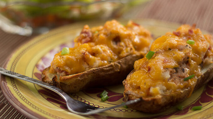 Crispy Stuffed Tex-Mex Potato Skins with Bacon and Cheddar… | PBS Food