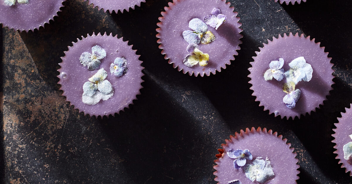 Brownie Cupcakes with Sugared Pansies Recipe | PBS Food | PBS Food