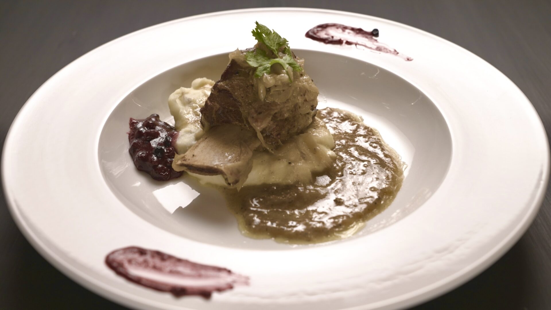 Bison Short Ribs with Mashed Potatoes and Huckleberry… | PBS Food