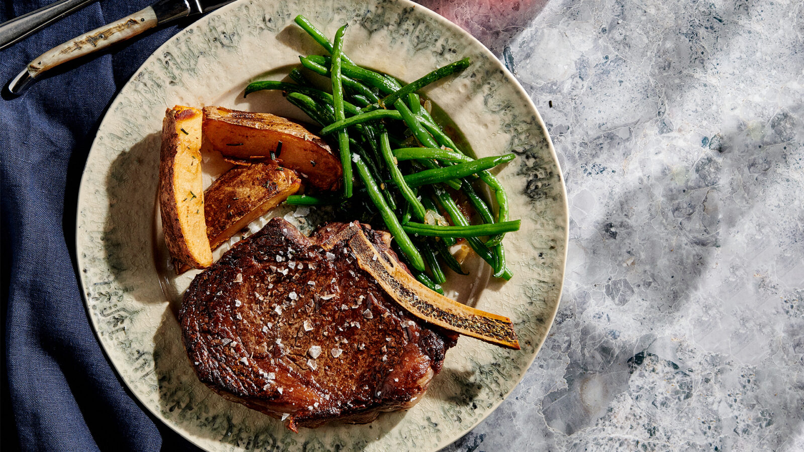 Recipe for Dry-Aged Rib Steak with Fried Potato Wedges and… | PBS Food