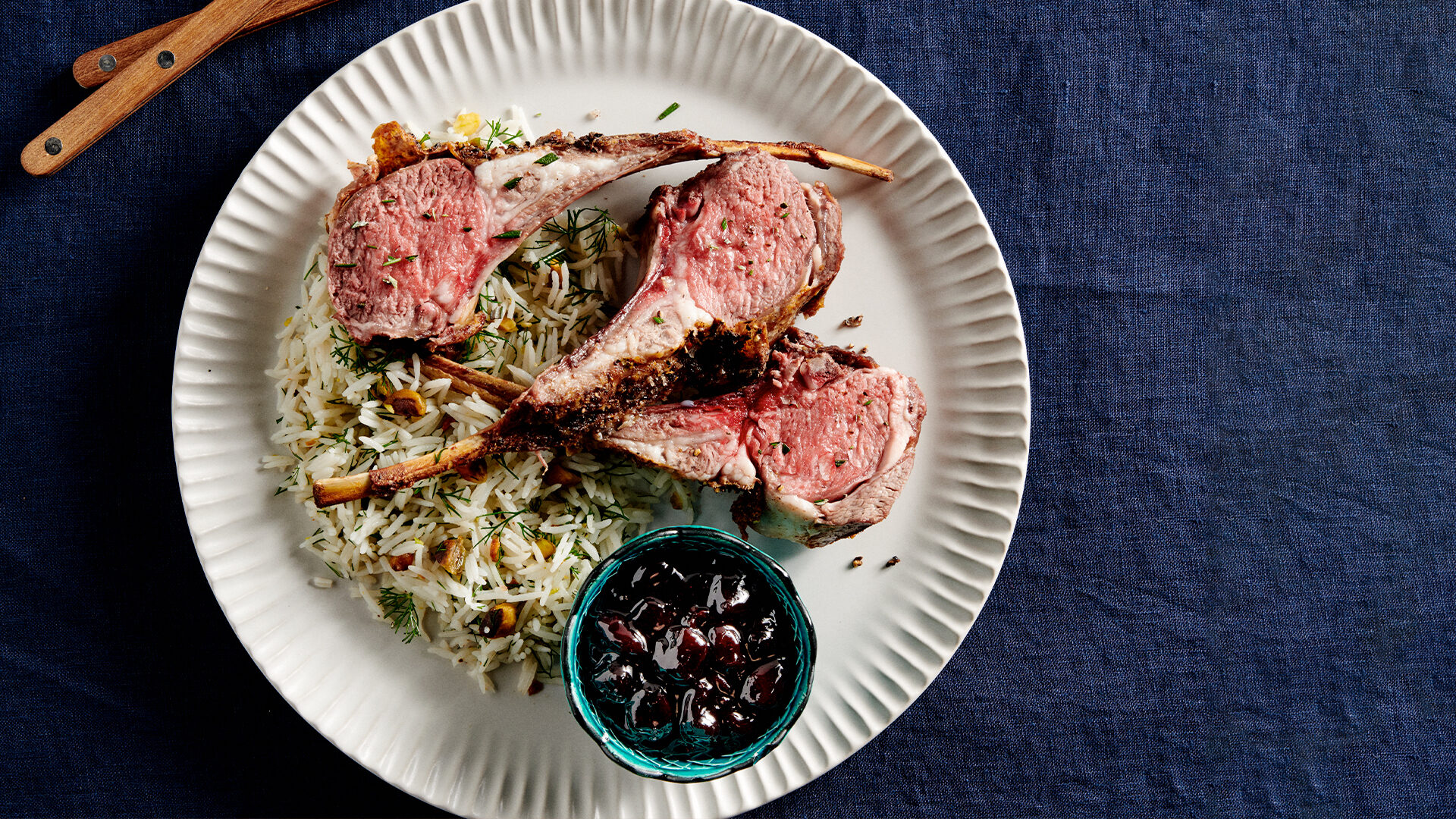 Baharat-Spiced Rack of Lamb with Cherry-Tamarind Sauce | PBS Food
