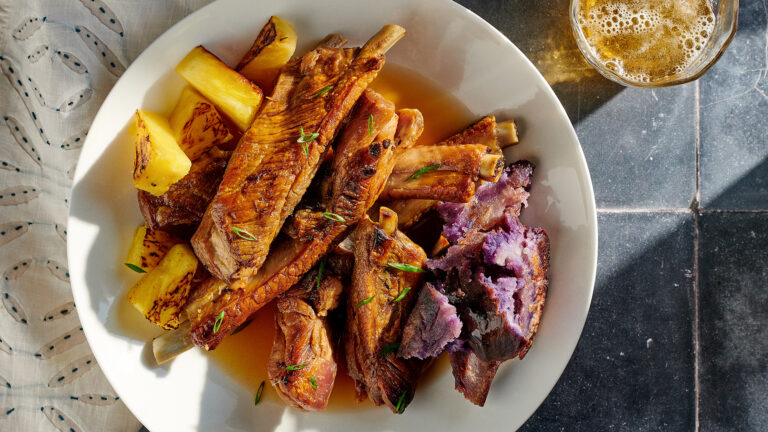 Sweet ’n’ Sour Spare Ribs with Smashed Purple Sweet… | PBS Food