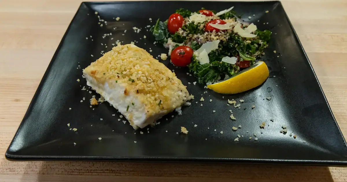 Caesar Halibut with Sophie's Caesar Salad | PBS Food