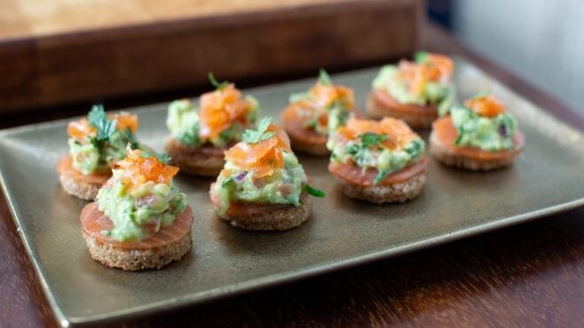 Smoked Salmon and Guacamole Canapes | PBS Food